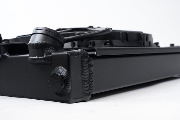 CSF Universal Half Radiator w/-16AN & Slip-On Fittings/12in SPAL Fan ...